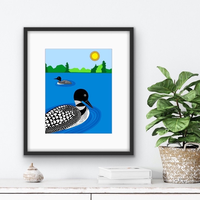 Loon Art Print, Lake Life, Loons, Call of the Loon, Lake House Decor ...