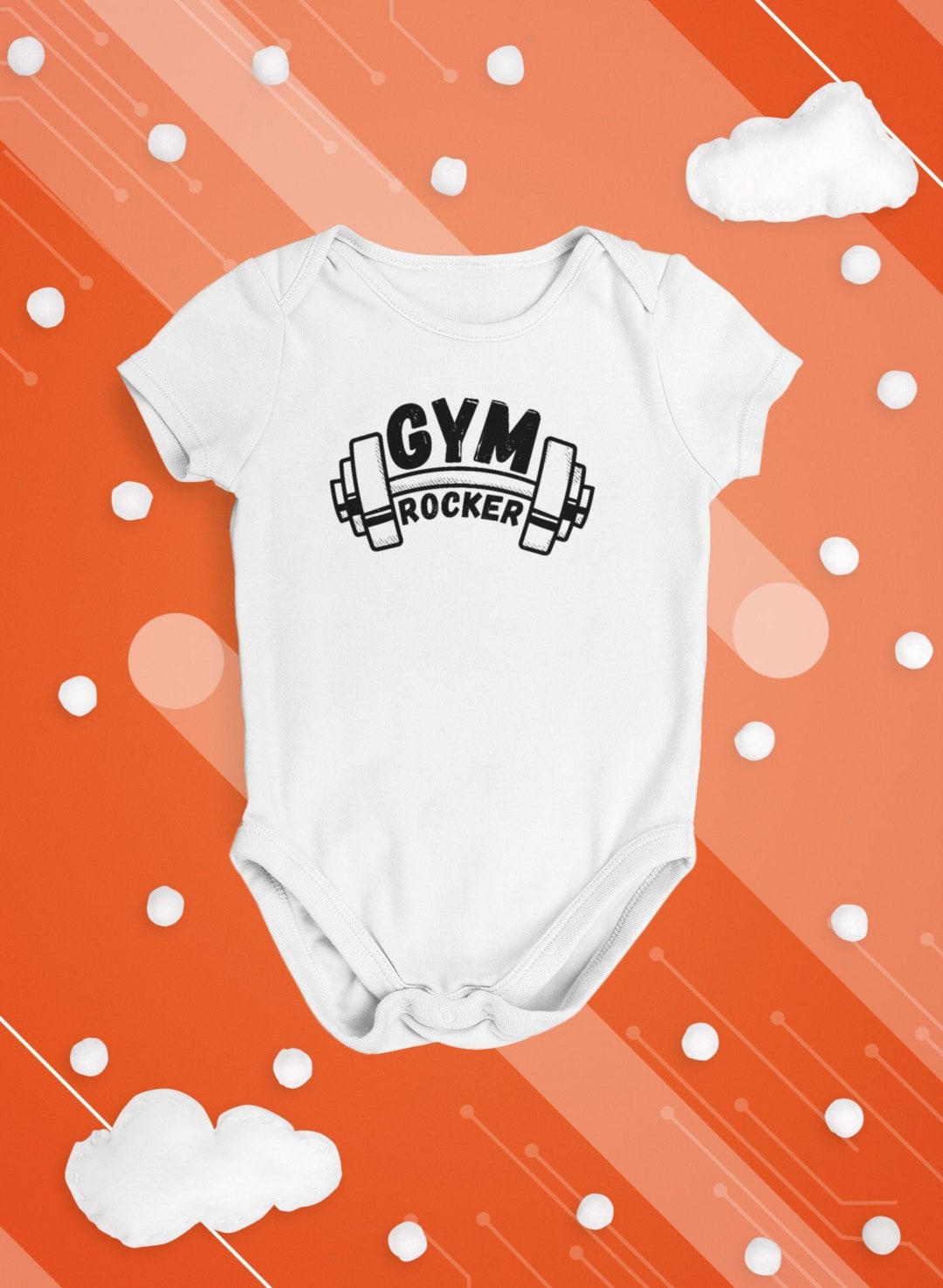 Baby Gym Weightlifter Bodybuilder Fitness Enthusiast Dad Mom Bodysuit ...