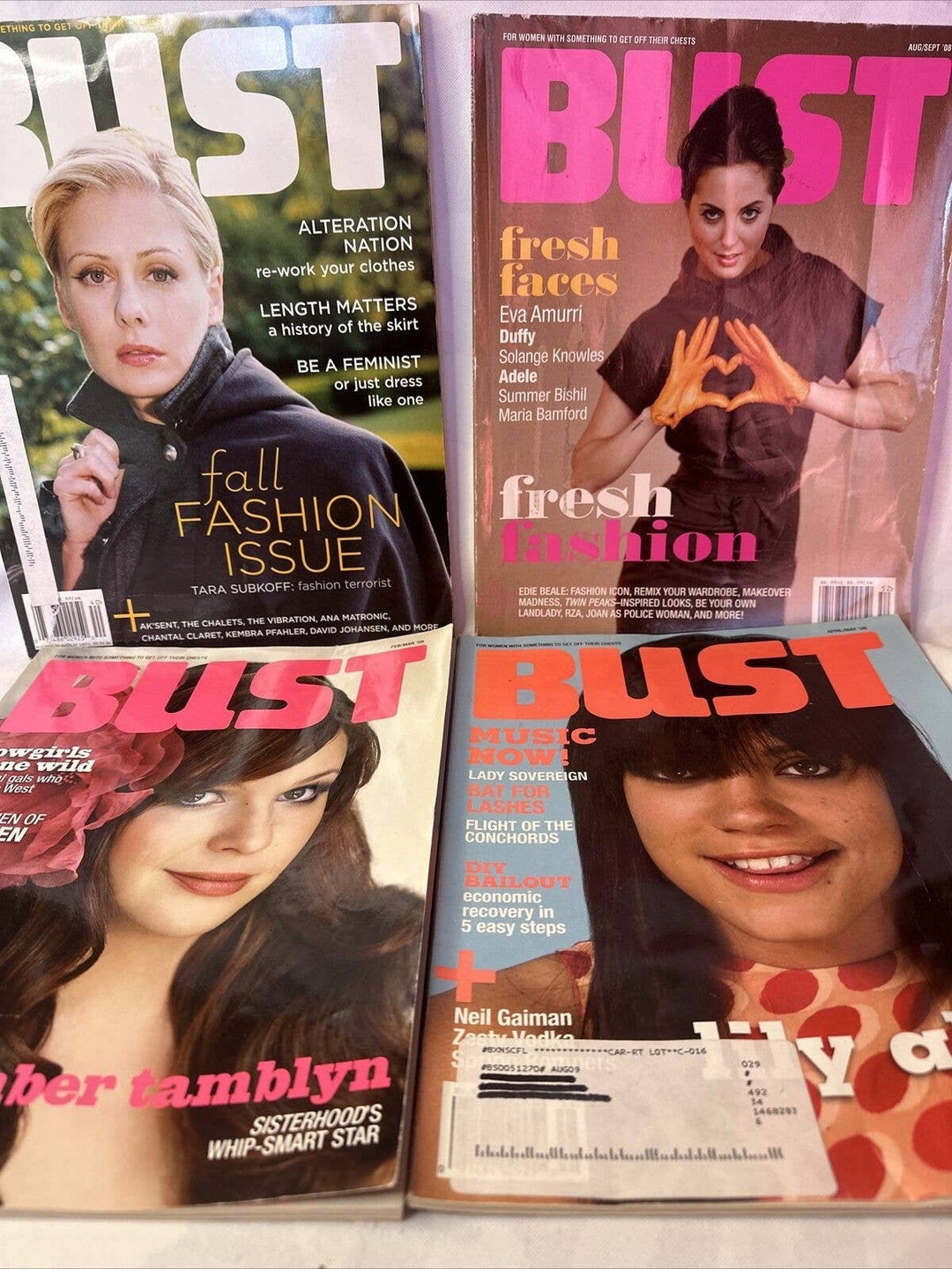BUST Magazine LOT 4 Issues 2006 2008/9 Eva Amurri Amber Tamblyn Lily ...