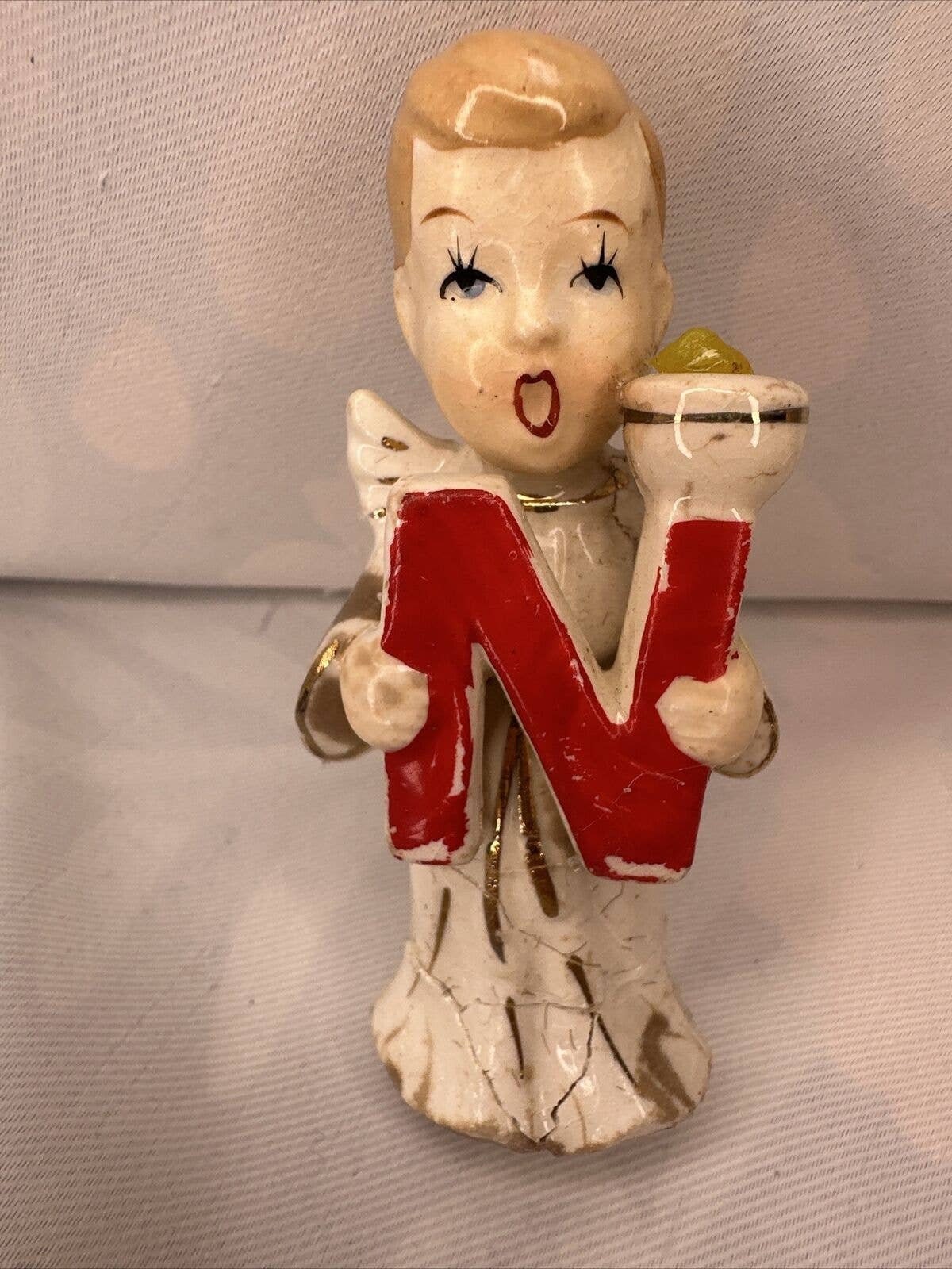 Vintage Christmas Noel Angel Figurines Set Of 4 Candleholder Etsy