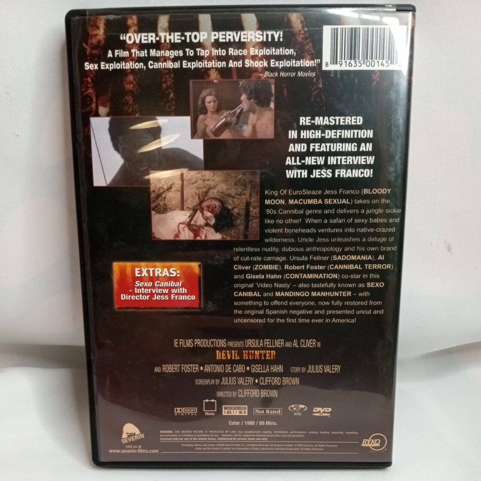 Devil Hunter 1980 DVD Severin Jess Franco Cannibal Horror - Etsy