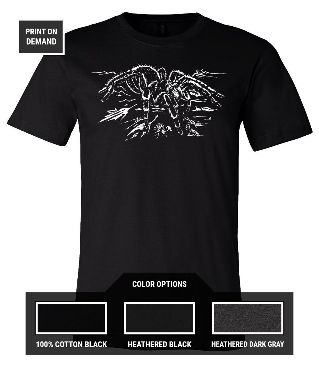 Black Tarantula Shirt - Print on Demand - Etsy