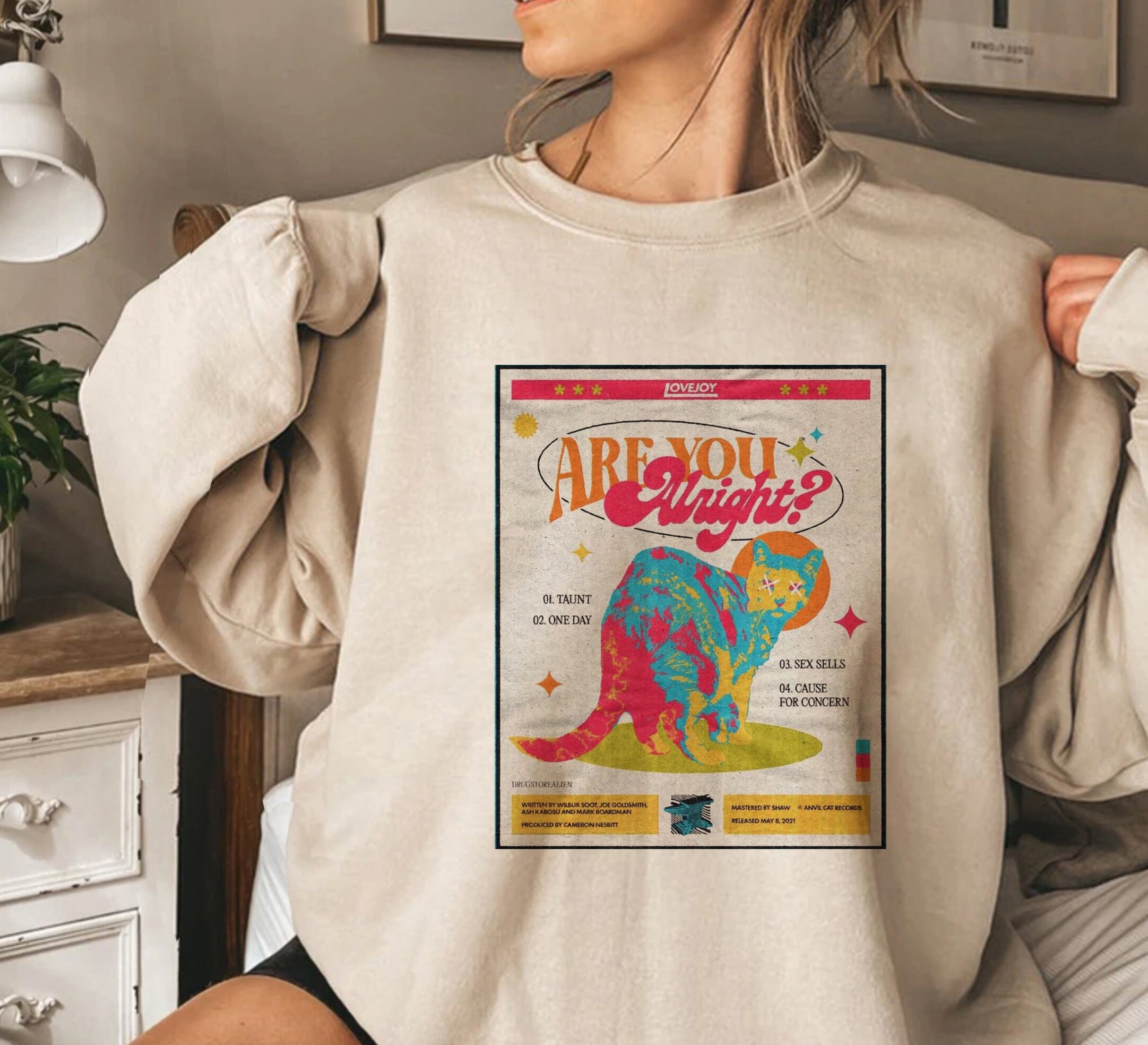 Are You Alright Lovejoy Shirt - Lovejoy Album Sweatshirt - The Lazy Cat ...
