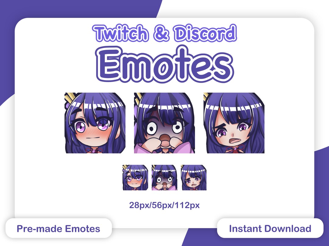 Cute Raiden Shogun Genshin Impact Emotes for Twitch, Discord, Youtube ...