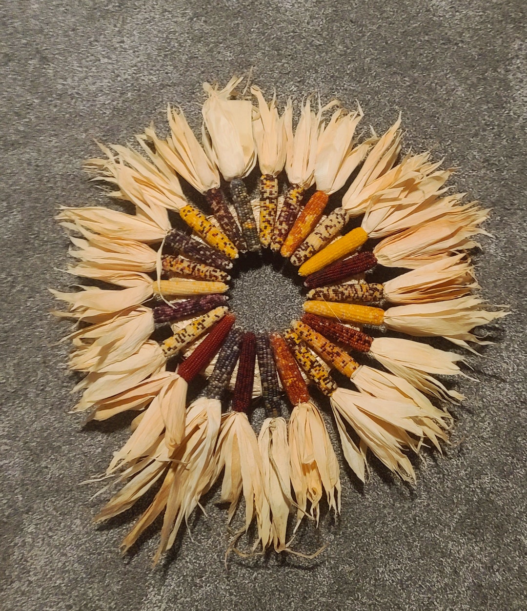 Indian Corn Wreath, Indian Corn, Natural Indian Corn Wreath, Natural ...