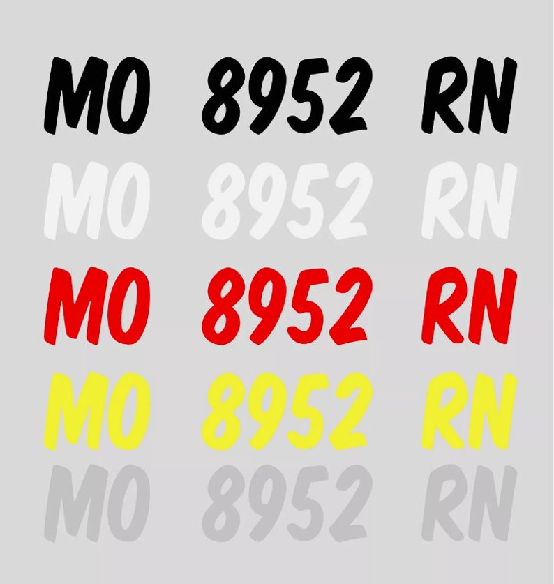 Custom Boat Registration Numbers Decals Set of 2 3 X 18 Letters Jet Ski ...