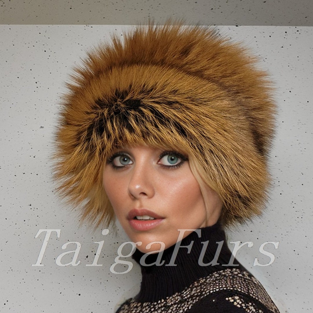 Gold Cross Fox Fur Hat - Etsy