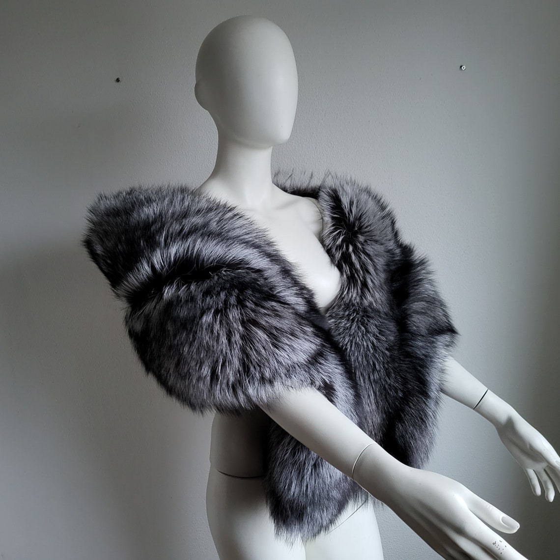 Silver Fox Fur Stole/wrap/scarf - Etsy