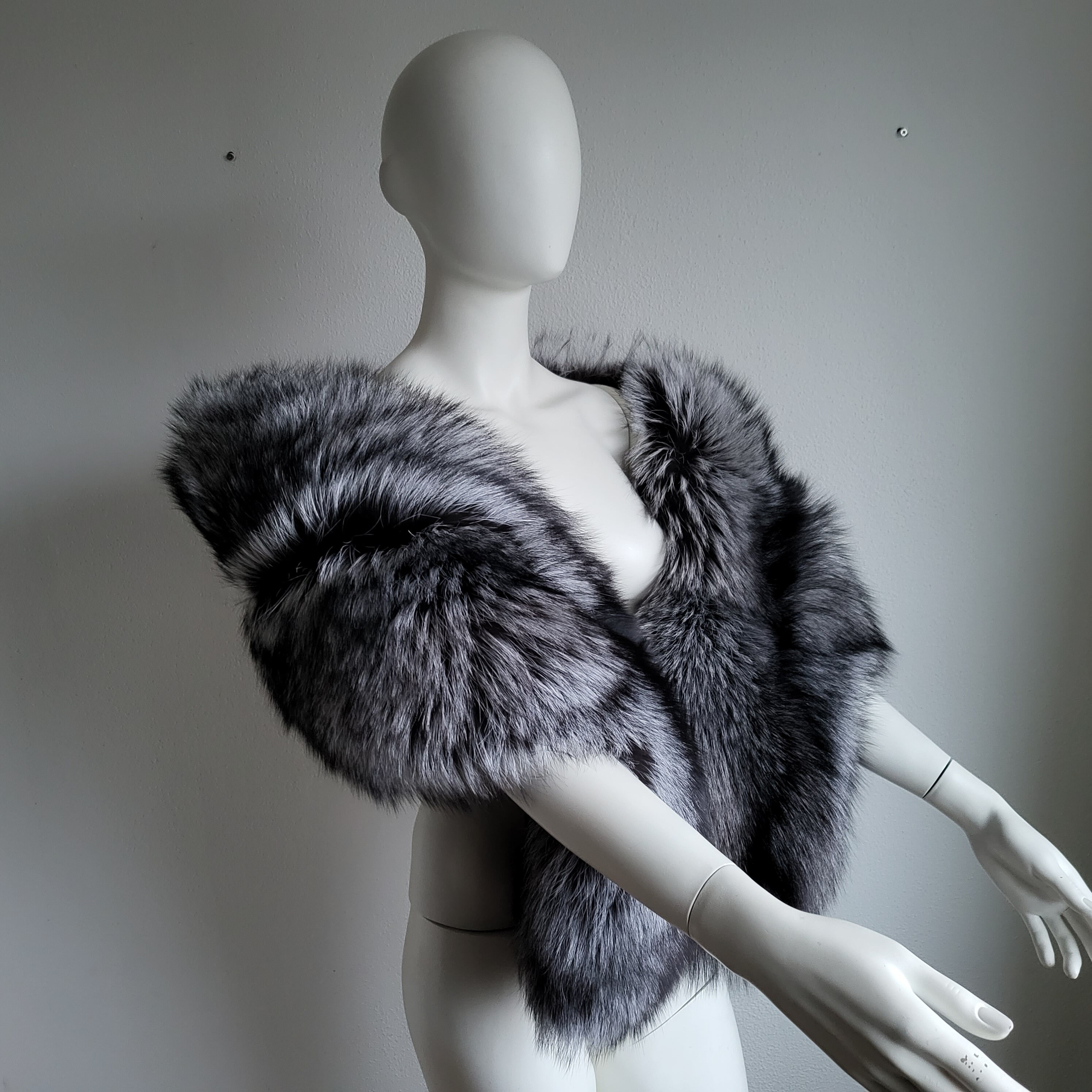 Silver Fox Fur Stole/wrap/scarf - Etsy