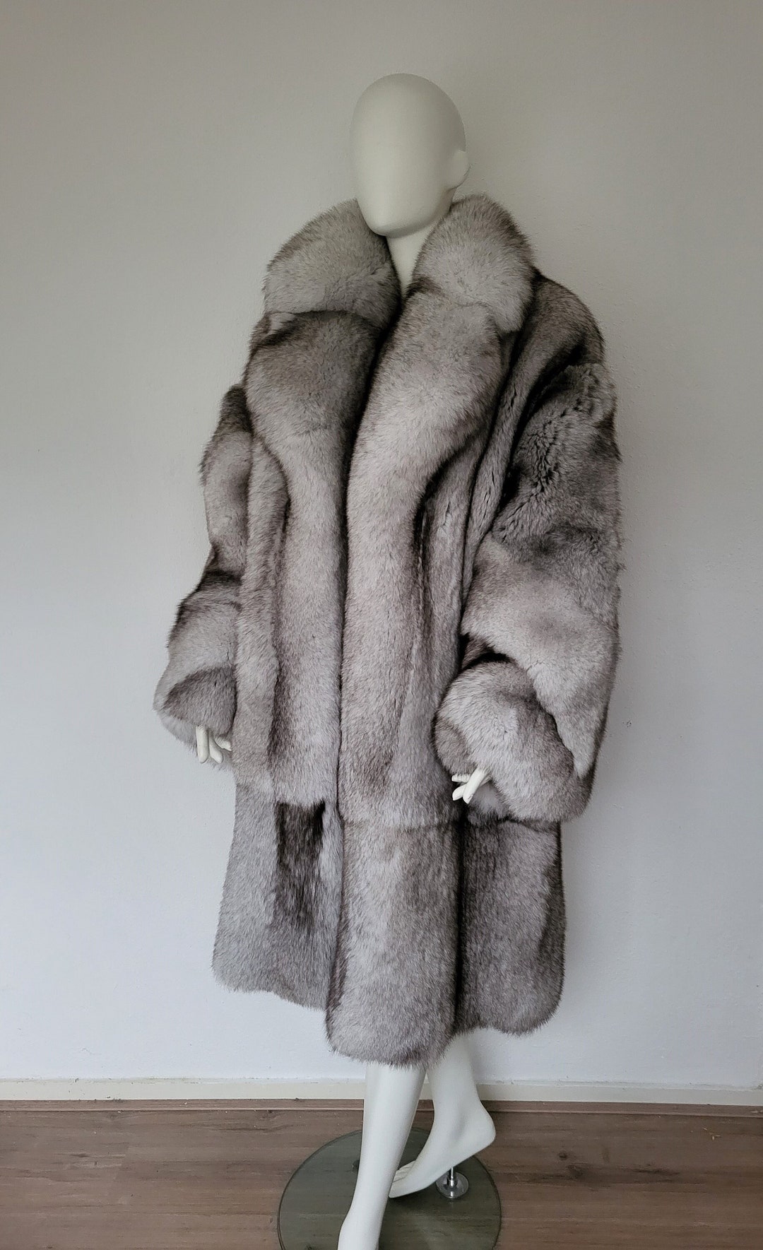 SAGA Blue Fox Fur Coat - Etsy Australia