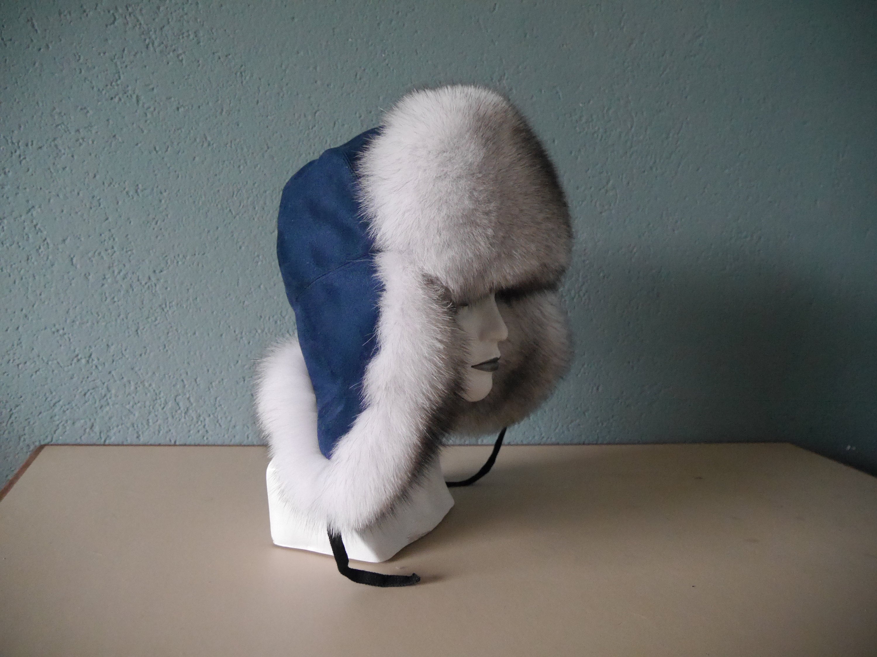 Blue Fox Fur Ushanka/trapper Hat SAGA - Etsy