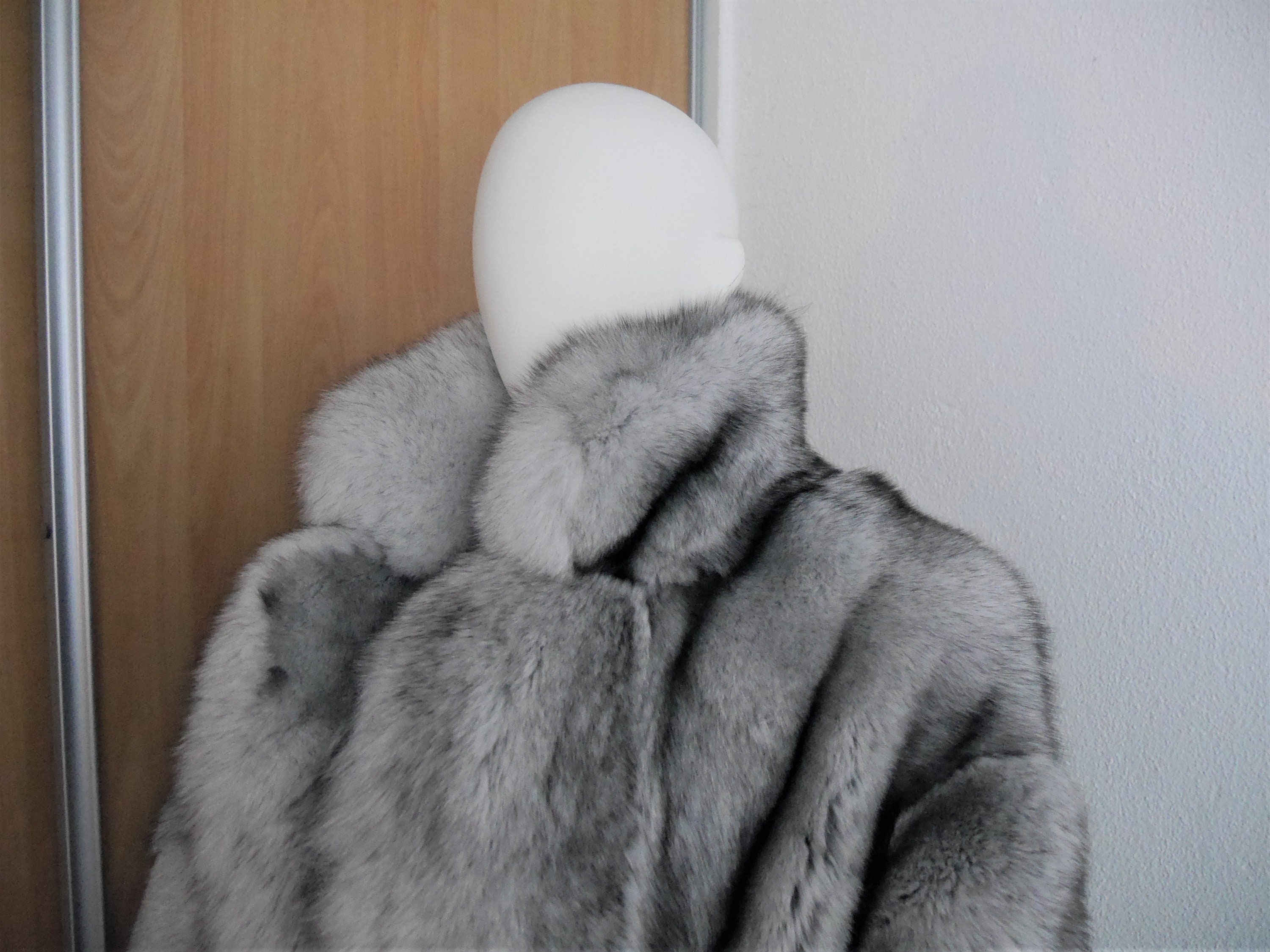SAGA Blue Fox Fur Coat - Etsy Australia