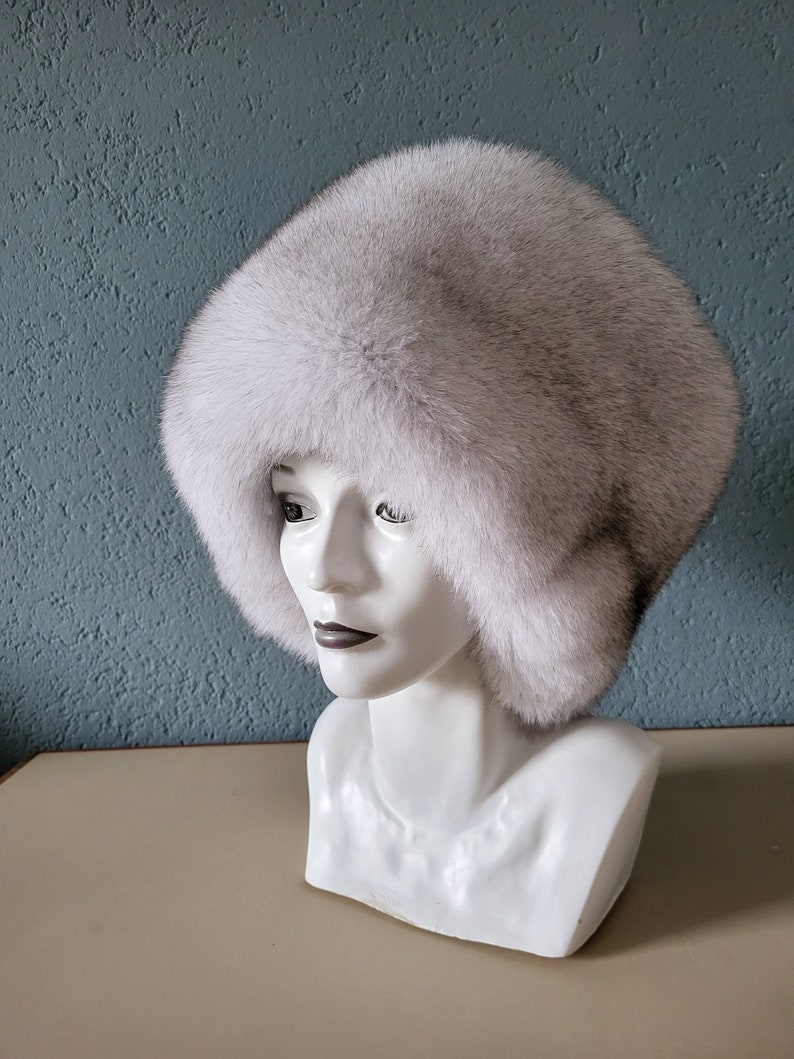 SAGA Blue Fox Fur Hat - Etsy