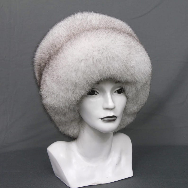 SAGA Blue Fox Fur Hat - Etsy