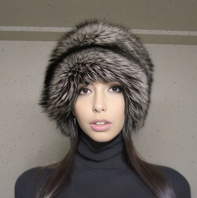 SAGA Silver Fox Fur Hat - Etsy