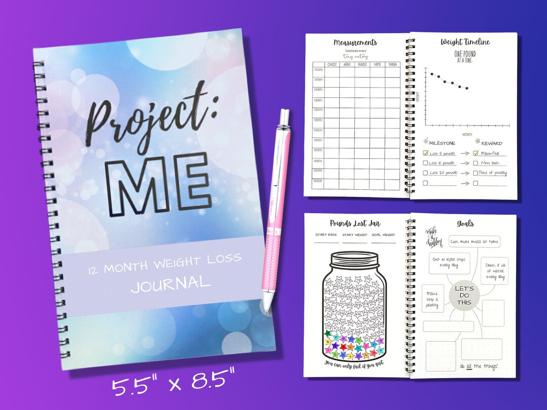12 Month Weight Loss Journal (hard Copy) Project: ME Weight Loss ...