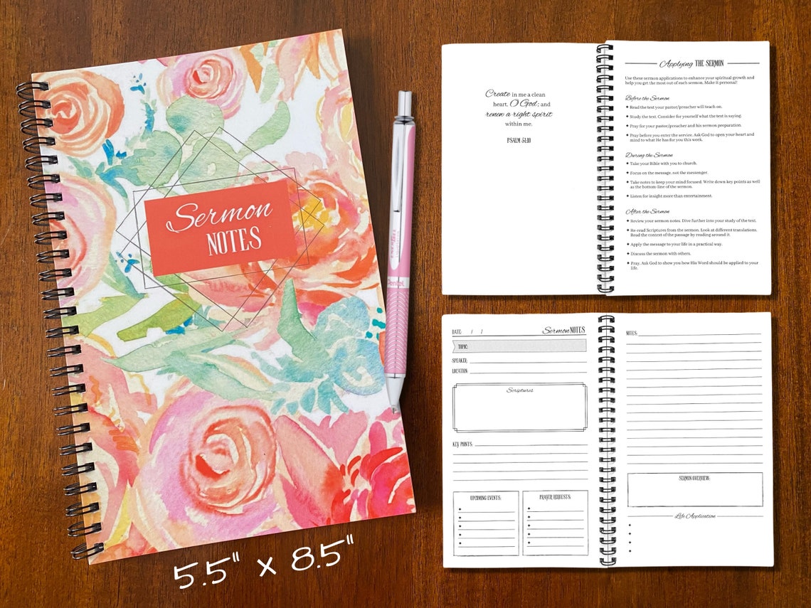 52 Week Sermon Notes Journal Guided Sermon Notebook Gift - Etsy