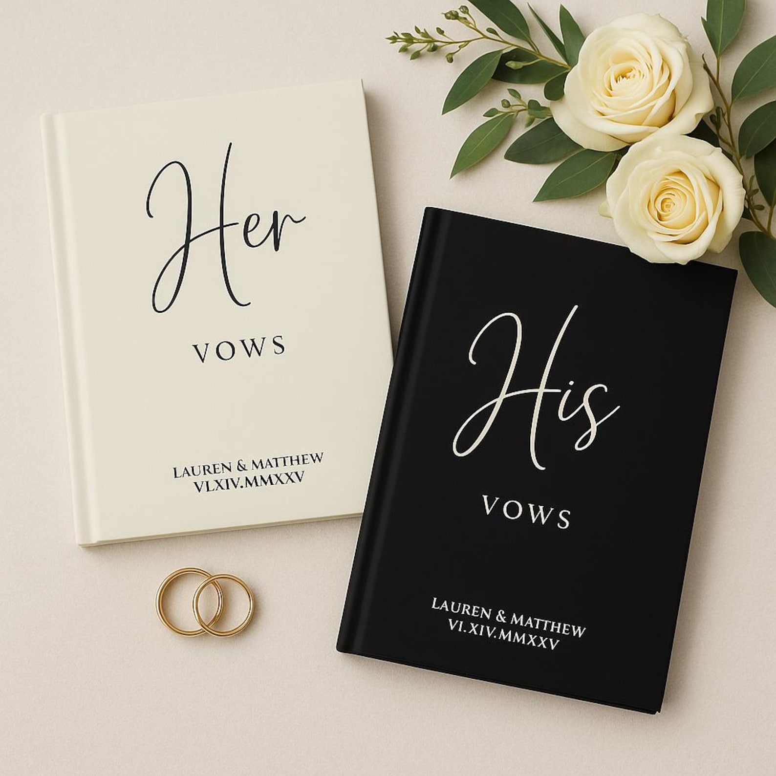 Personalized Wedding Vow Book | Custom Names & Wedding Date | Hardcover ...