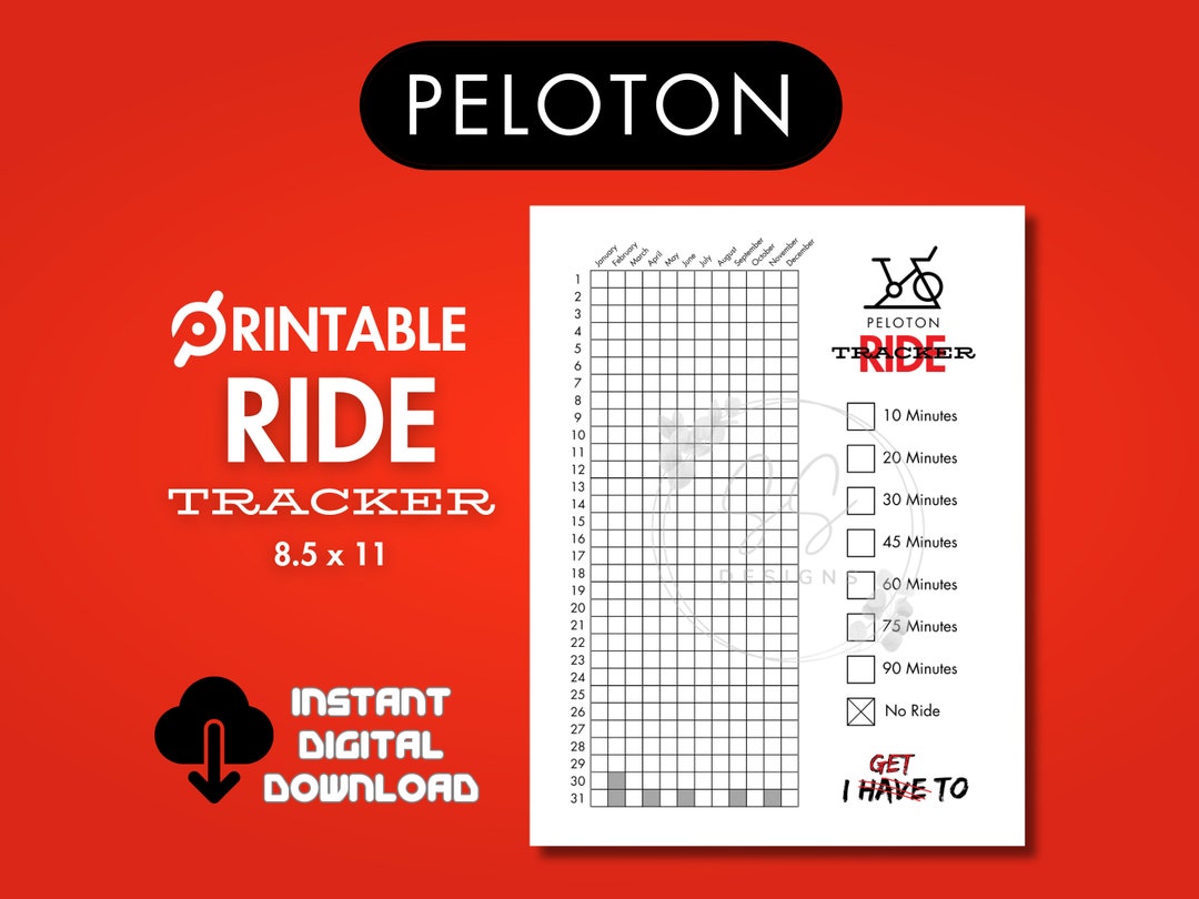 Ride Tracker Chart Your Bike Rides Digital Download Printable PDF 12 ...
