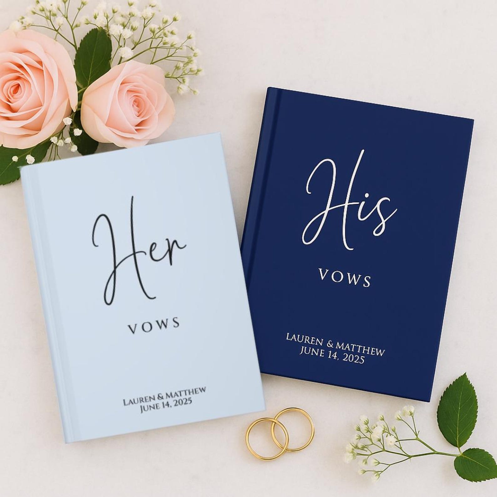 Personalized Wedding Vow Book | Custom Names & Wedding Date | Hardcover ...