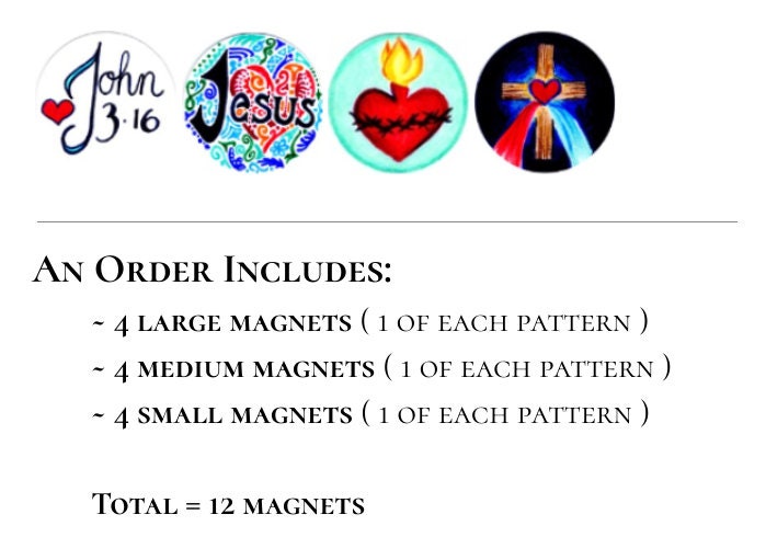 Decorative Catholic Magnets - Sacred Heart Collection - Etsy