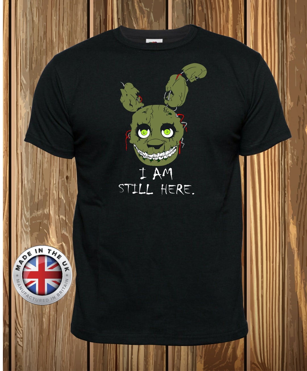 Five Nights at Freddys T Shirt Fazbear FNAF Springtrap Black Tshirt ...