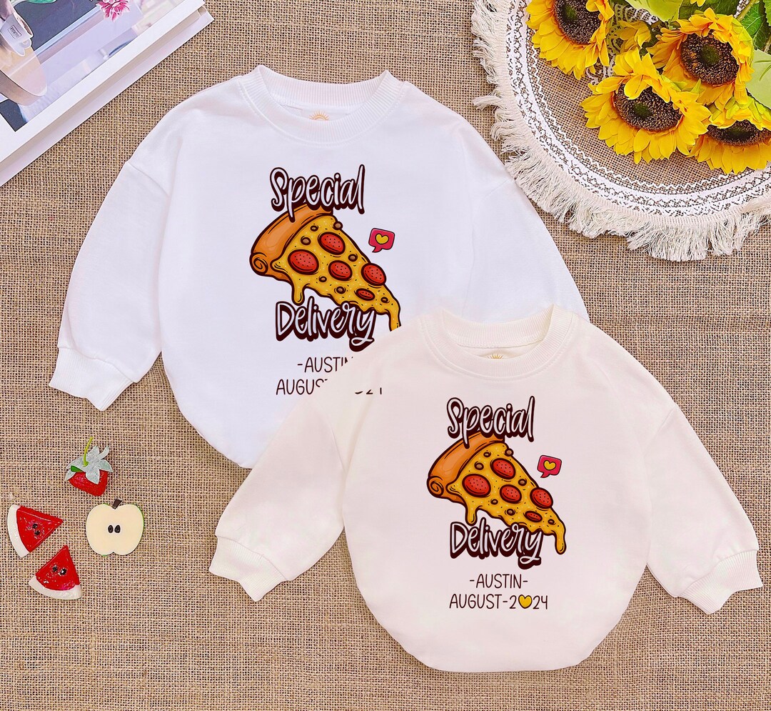 Pizza Pregnancy Announcement, Pizza Baby Reveal, Custom Due Date One ...