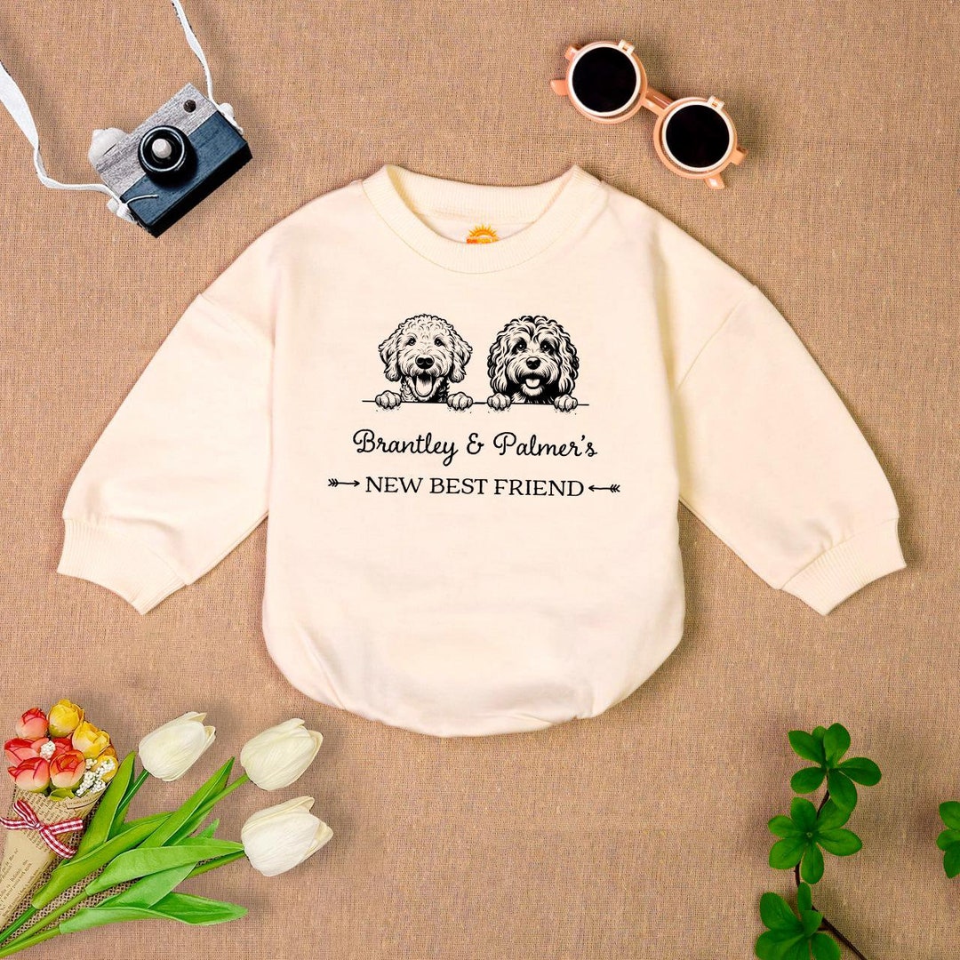 Custom New Best Friend Romper Sweatshirt, Newborn Outfit With Dog ...