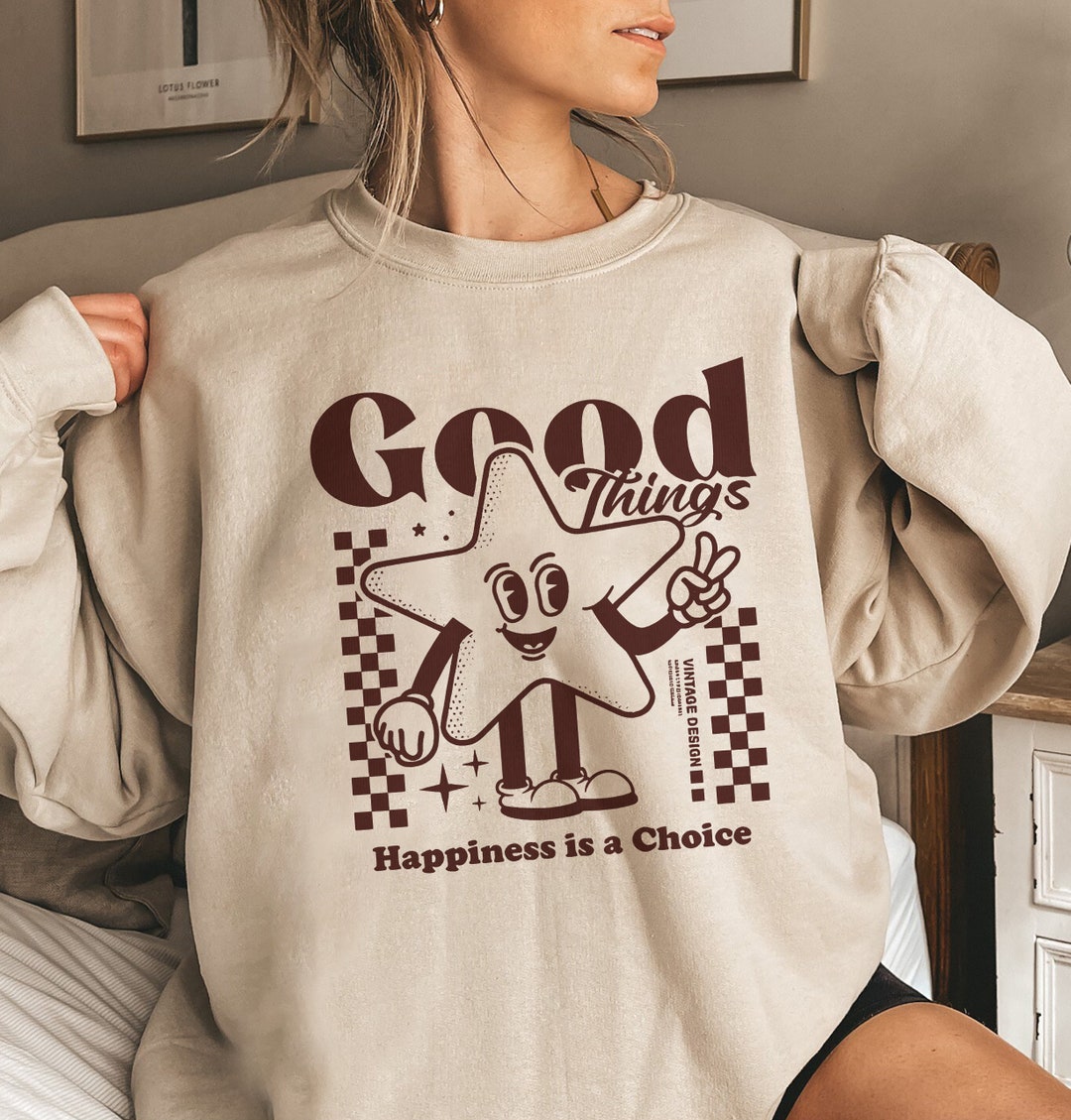 Star Cartoon Character T-shirt, Good Things Happiness is a Choice ...