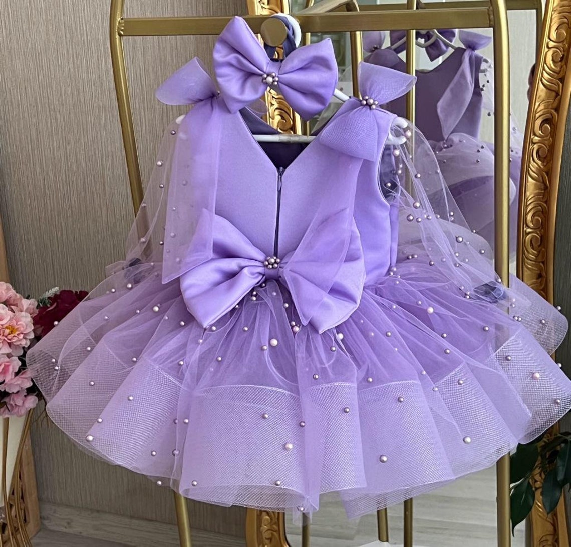 Sequined Purple Baby Dress With Ribbon Tutu First Birthday - Etsy