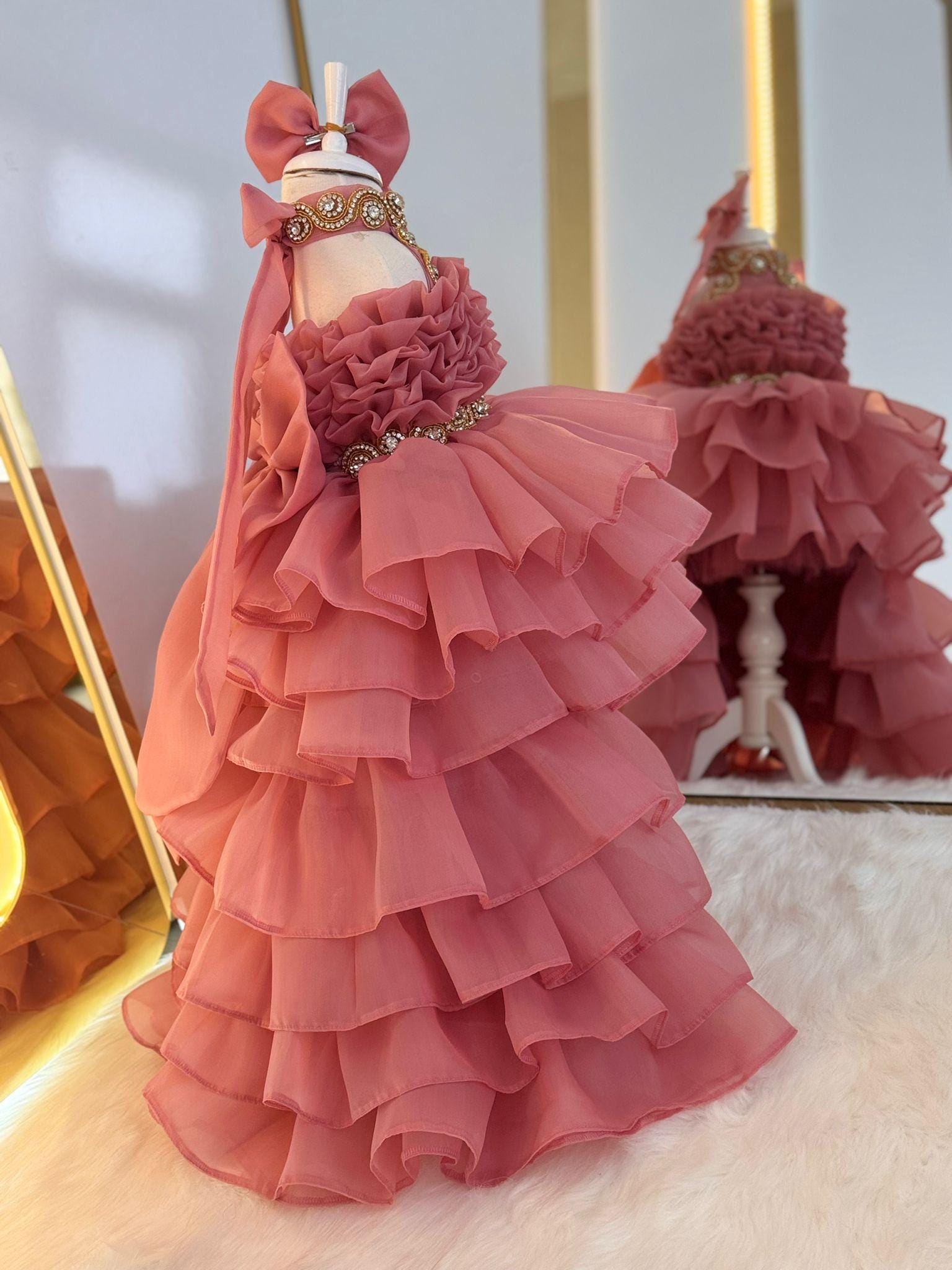 Pink Puffy Princess Dress, Tulle Baby Girl Dress, Baby Pageant Dress ...