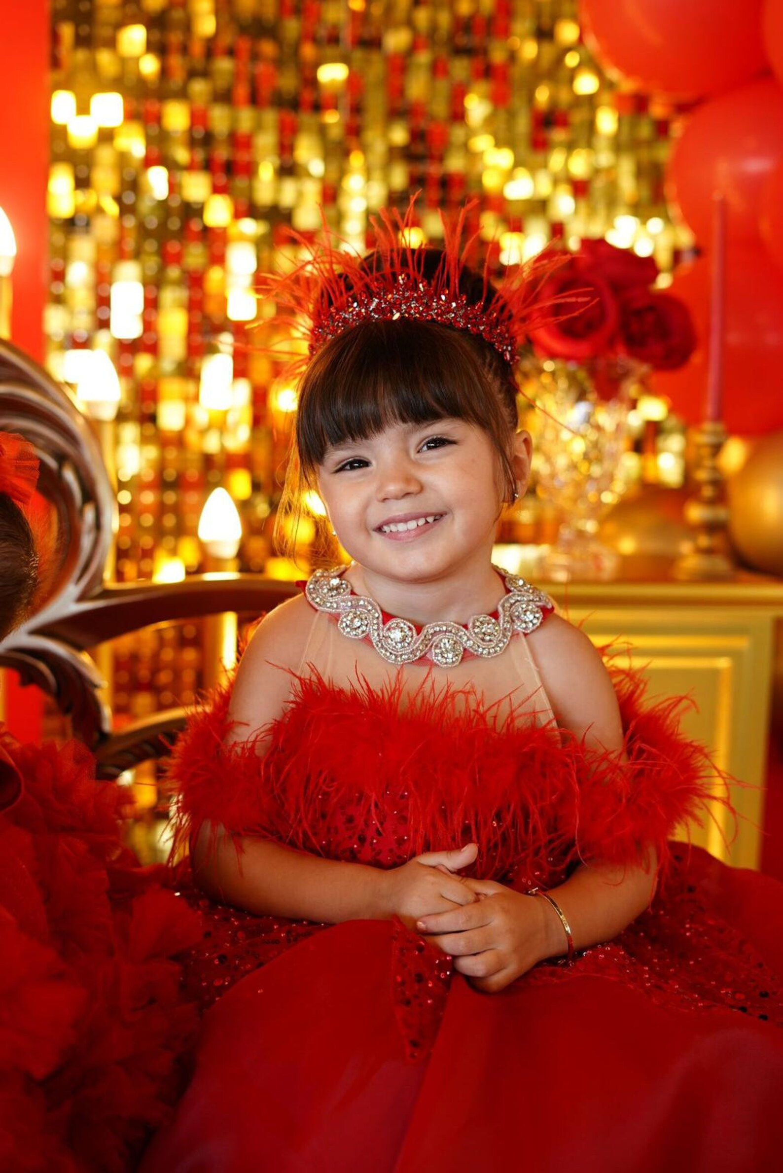 Red Baby Pageant Dress for Girl, First Birthday Party Dress, Toddler ...