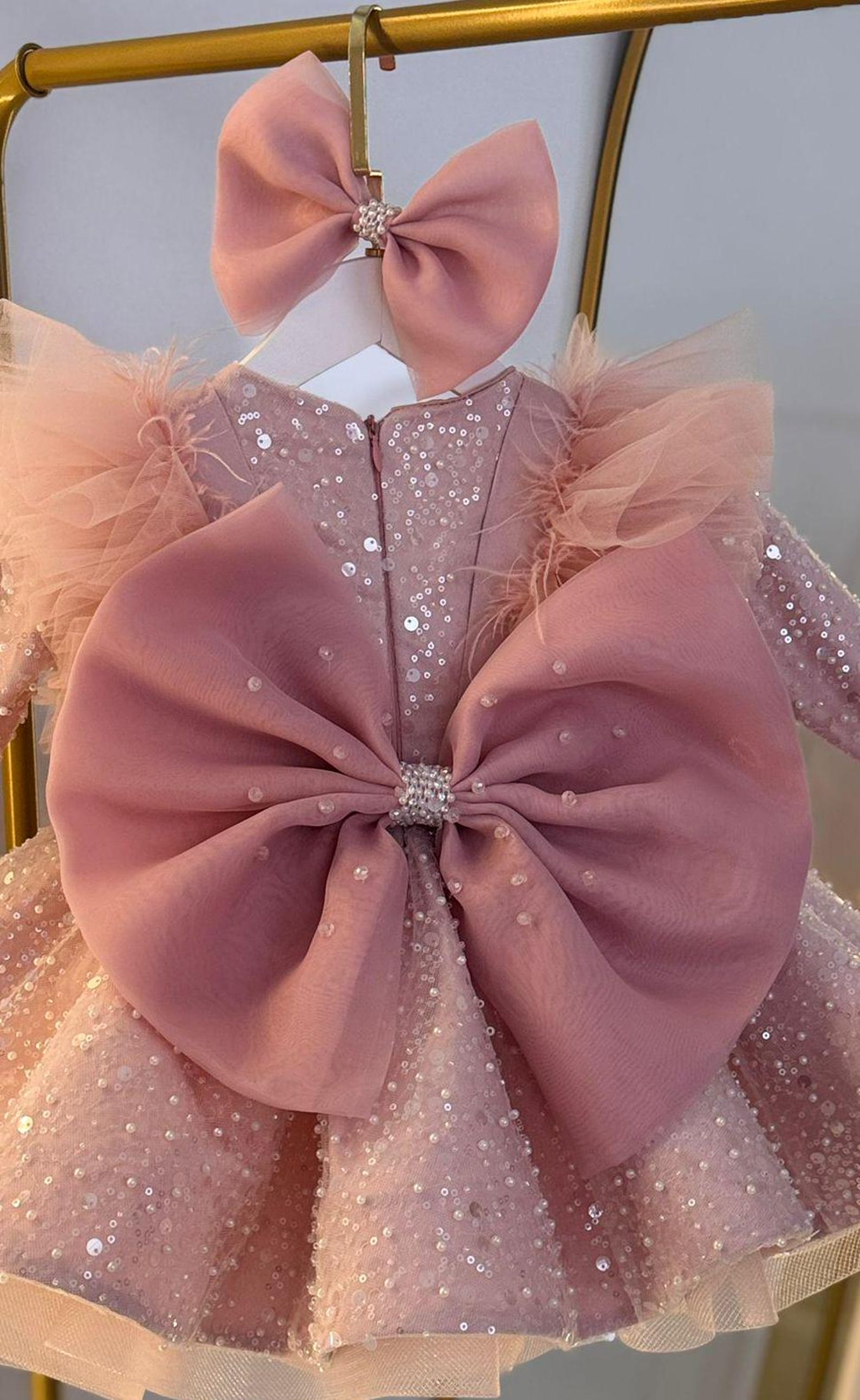 Pink Princess Baby Dress, Pink Toddler Sequined Dress, Pink Puffy Dress ...