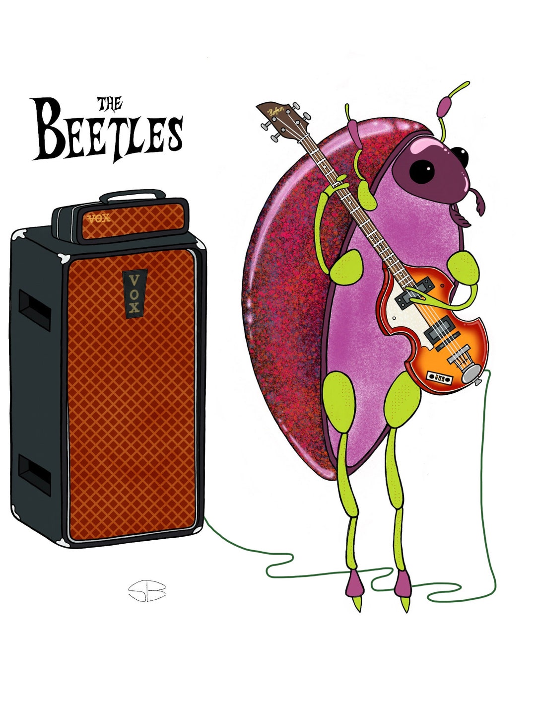 The Beatles (beetles) - ‘paul’ Original Artwork- Unframed Giclée Print ...