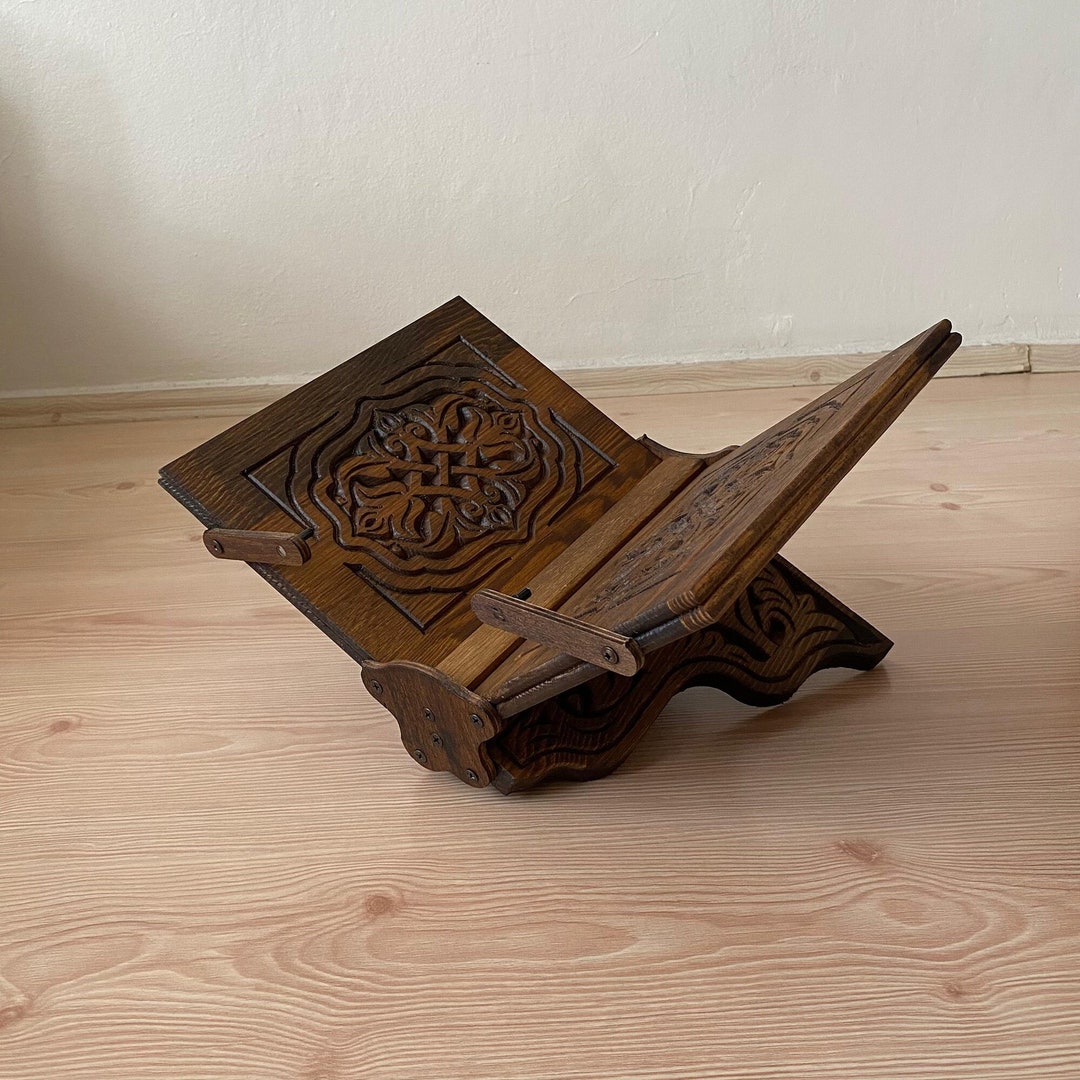 Wooden Large Book Display Stand, Book Stand Adjustable, Desktop Stand ...