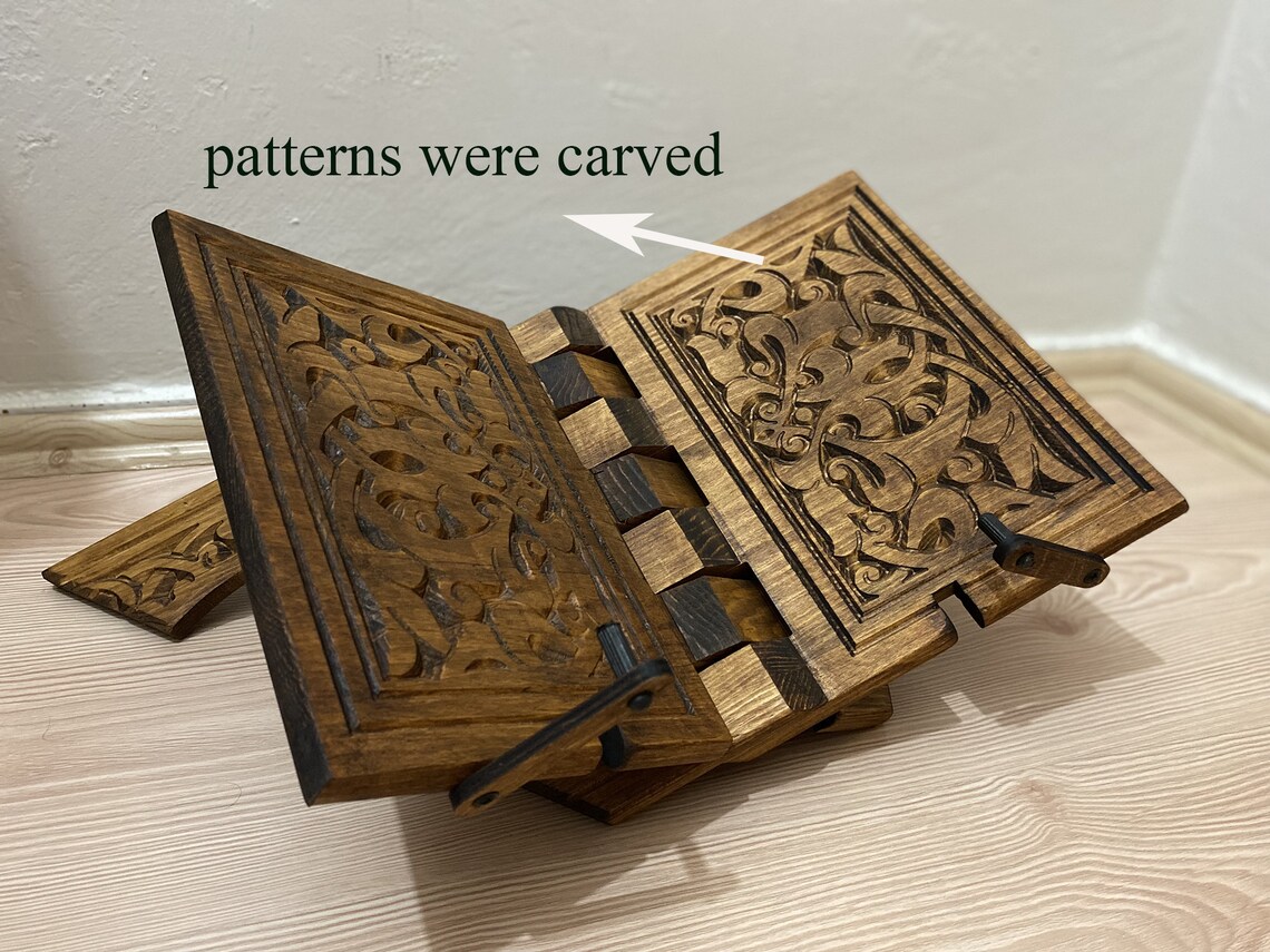 Decorative Book Stand Carved Cookbook Stand Handmade Book - Etsy