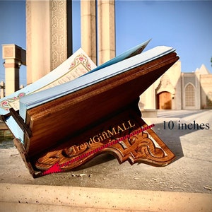 Wooden Large Book Display Stand, Book Stand Adjustable, Desktop Stand ...