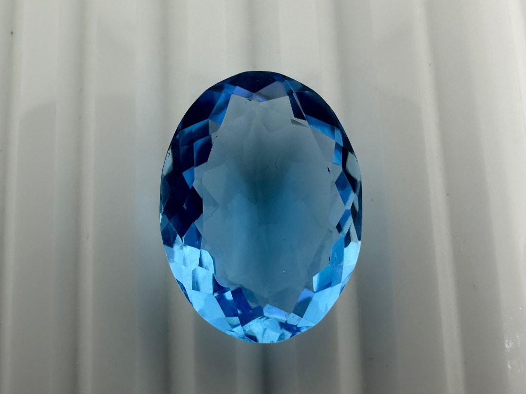 13.60 Ct Lab Created Blue Topaz Gemstone Oval Cut for Jewelry Making ...