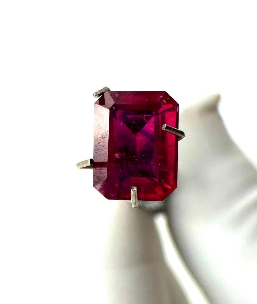 Bangkok Ruby Gemstone | 6x8mm Octagon Cut, Deep Red Loose Stone - Etsy