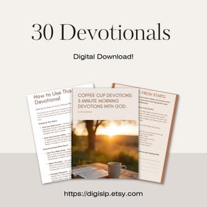 Printable 30 Day Bible Devotional | Coffee Themed | 5 Minutes | Bible ...