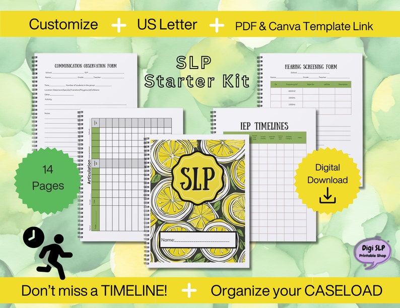 Editable Speech Therapy Starter Kit | Canva Template & PDF Download ...