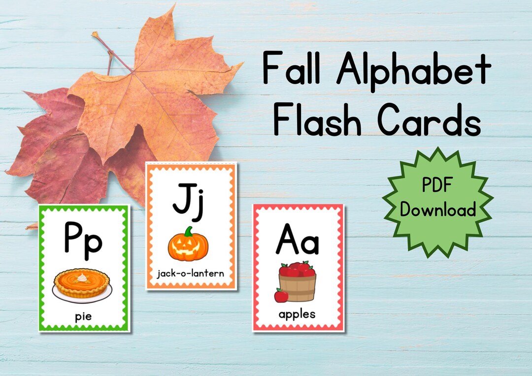 Fall Alphabet Flash Cards | PDF | Letter Sounds | for Preschool ...