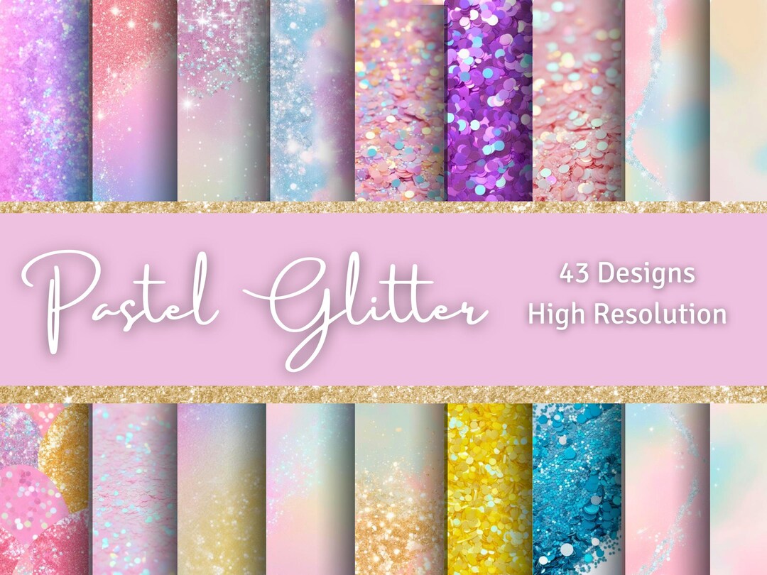 Pastel Glitter Digital Backgrounds Bundle - 43 High Resolution Bokeh ...