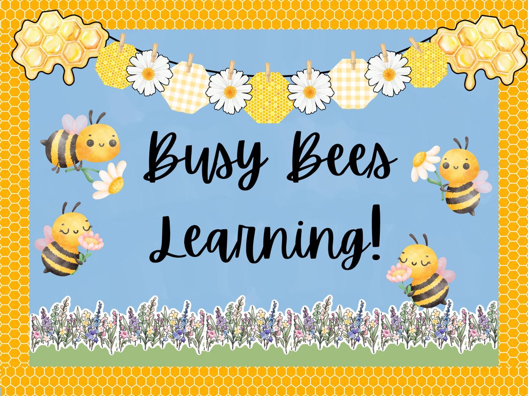 Busy Bees Learning! Classroom Bulletin Board Set: Watercolor Decor (PDF ...