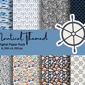 Nautical Themed Digital Paper Pack 8 Designs - Etsy