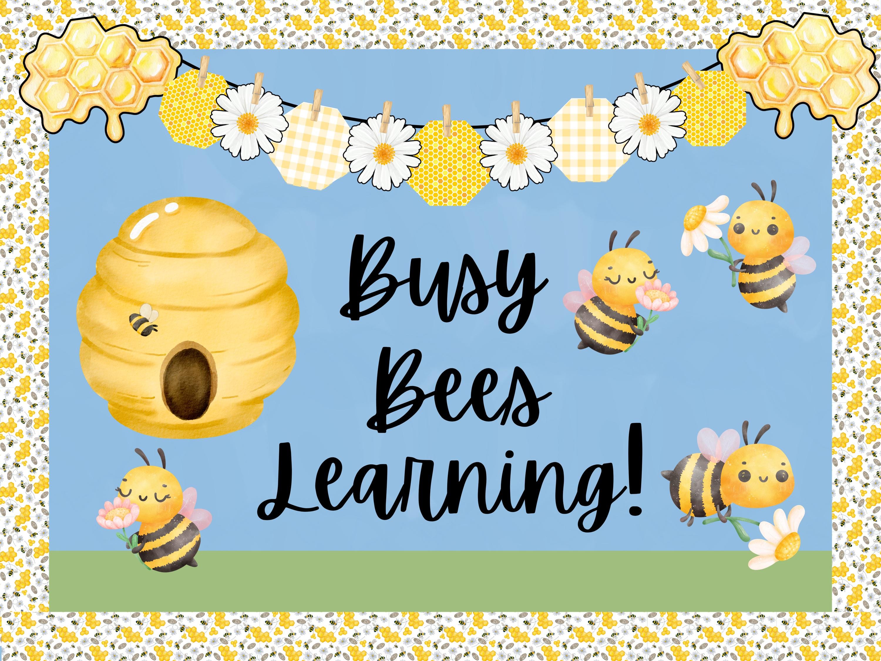 Busy Bees Learning! Classroom Bulletin Board Set: Watercolor Decor (PDF ...