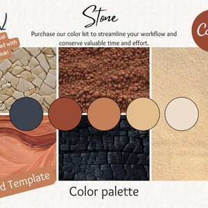 Rustic Stone Theme Branding Kit: Customizable Canva 5-color Palette Kit ...