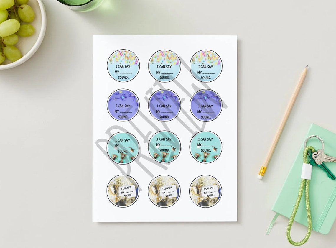 Speech Therapy Celebration Circle Stickersprintable Set of 36 Stickers ...