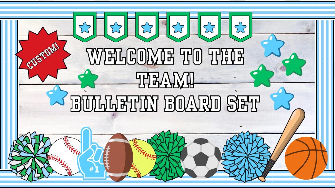 CUSTOM Sports Bulletin Board Kit | Welcome to the Team Display ...