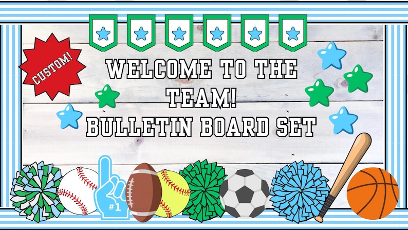 CUSTOM Sports Bulletin Board Kit | Welcome to the Team Display ...